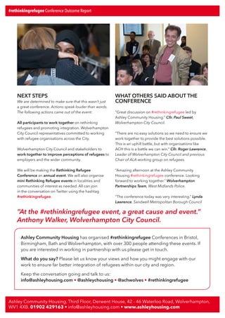 Rethinking Refugee Wolverhampton Conference | PDF