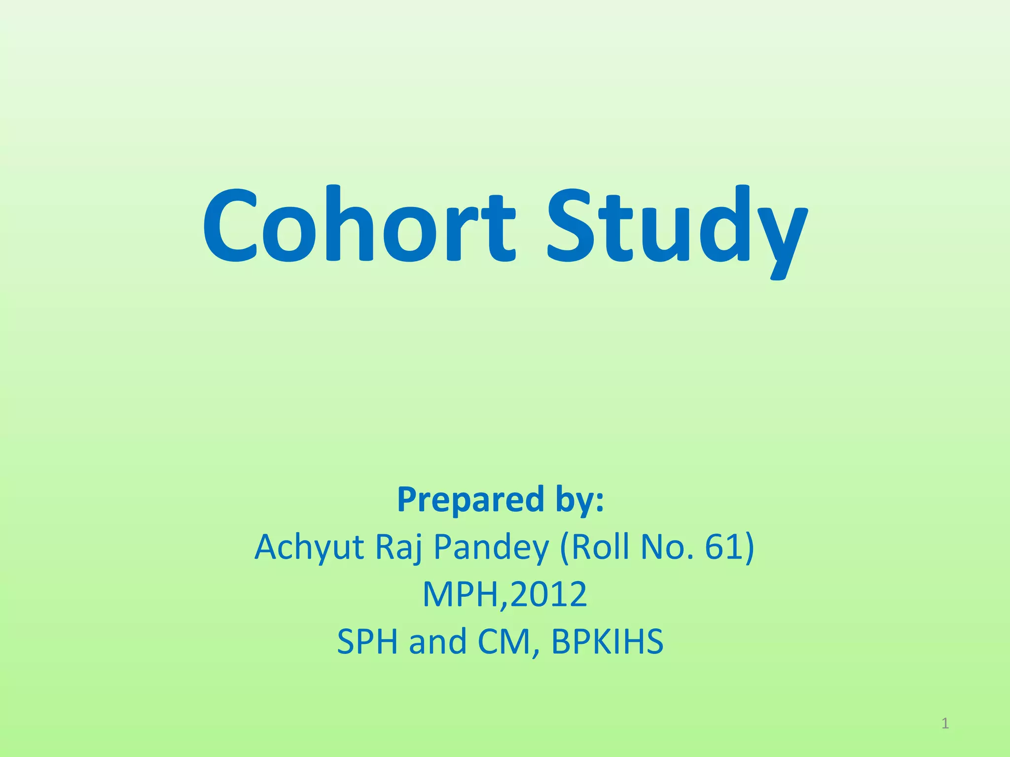 Cohort Study | PPT