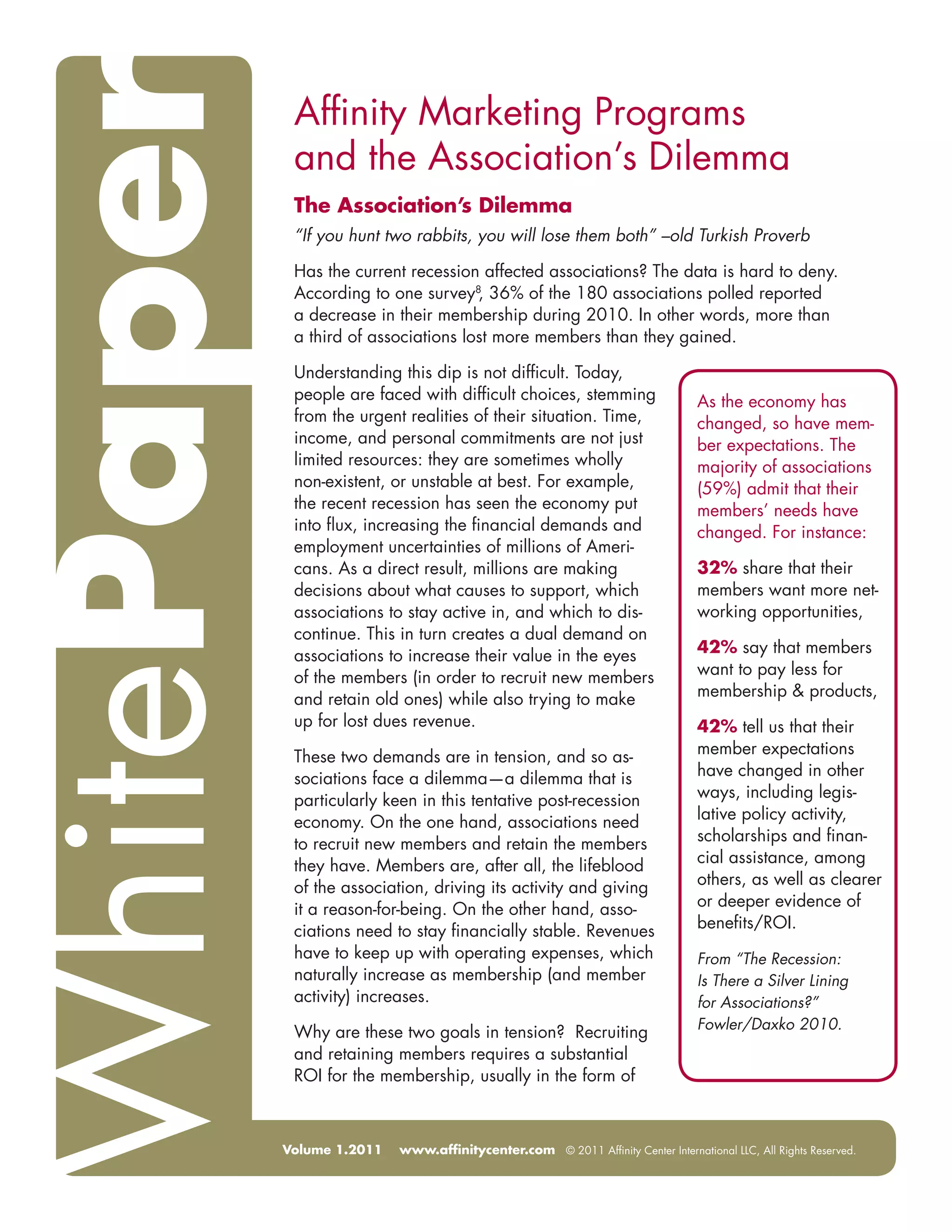 Affinity Marketing Programs and the Association’s Dilemma | PDF