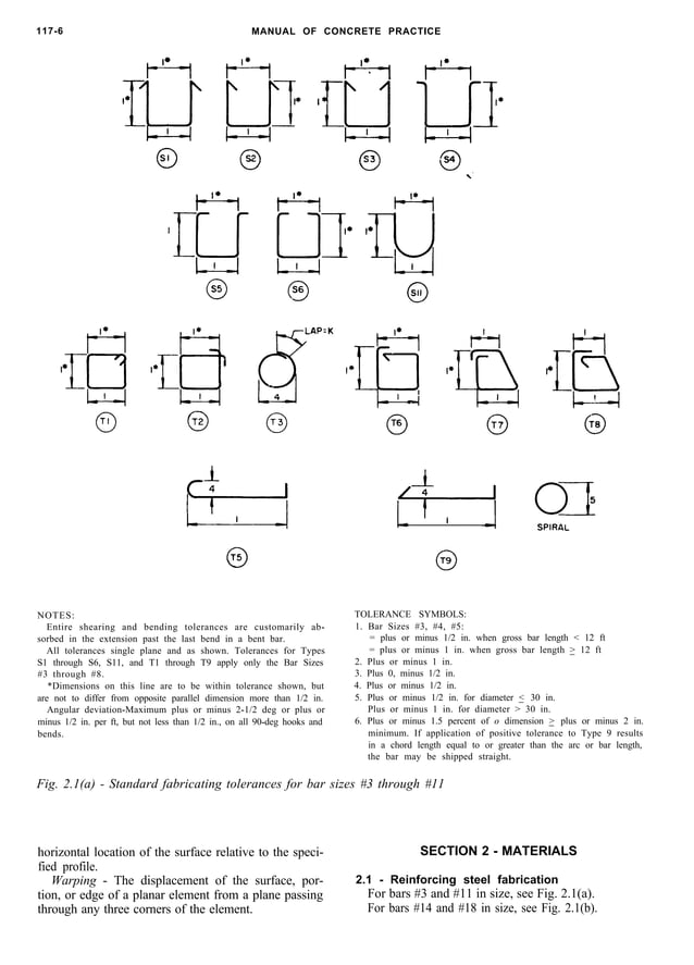 ACI-117-90 Standard Specifications for Tolerances for Concrete ...