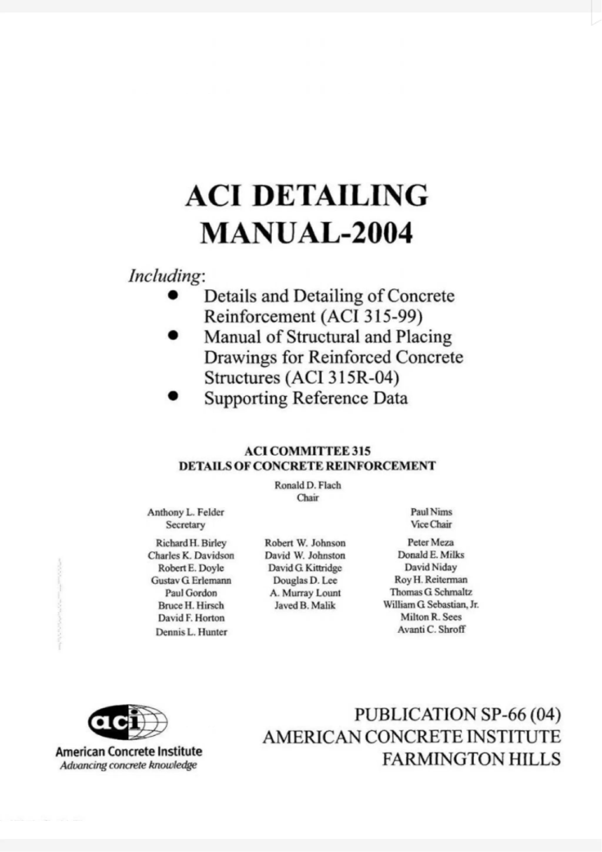 ACI SP66 DETAILING MANUAL 2004 | PDF