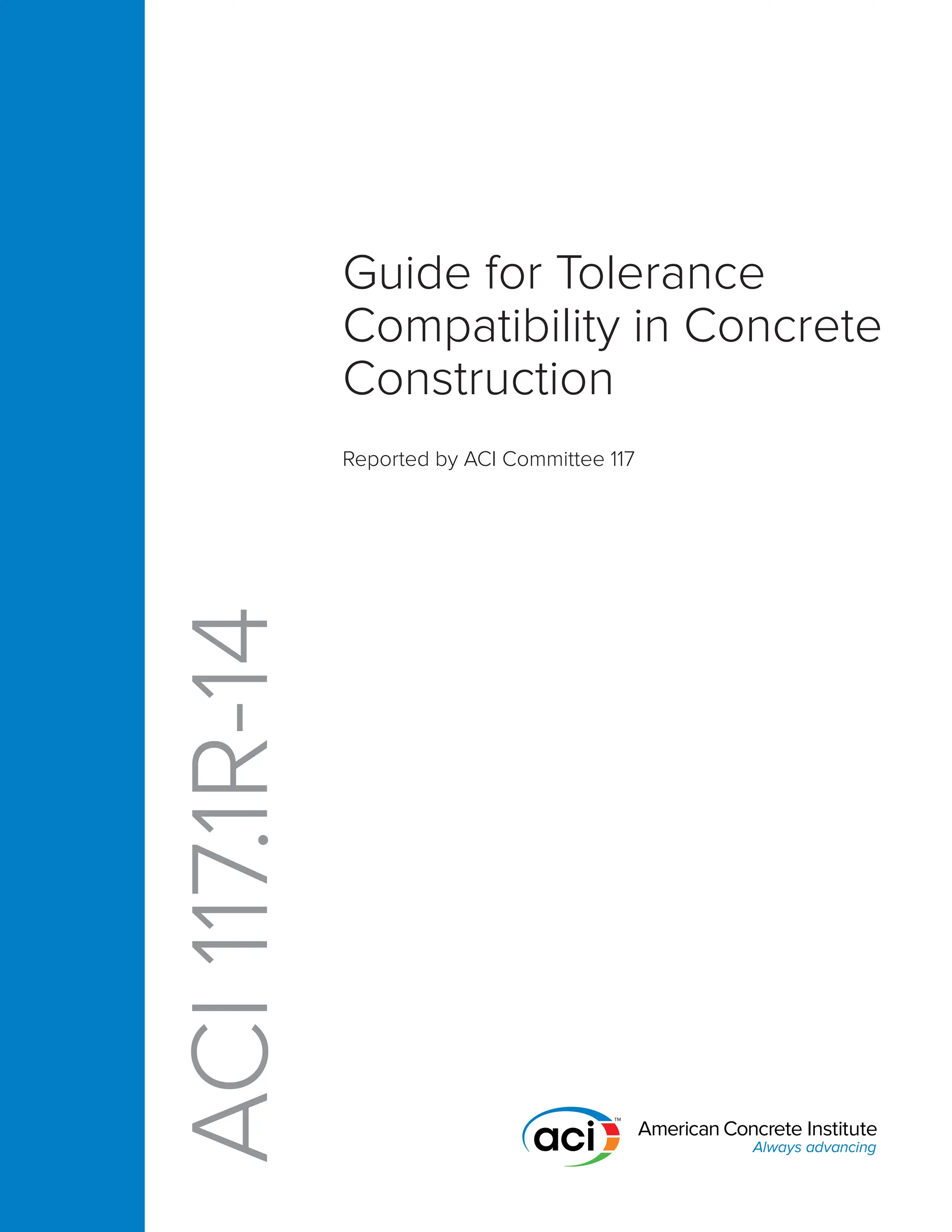 ACI 117.1R (2014) Guide for Tolerance Compatibility in Concrete ...