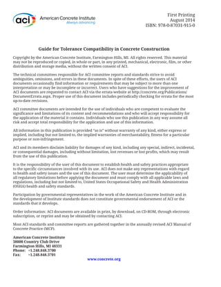 ACI 117.1R (2014) Guide for Tolerance Compatibility in Concrete ...