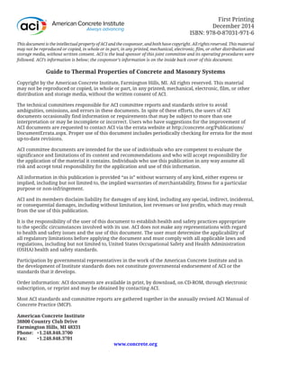 ACI 122R (2014) Guide to Thermal Properties of Concrete and Masonry ...