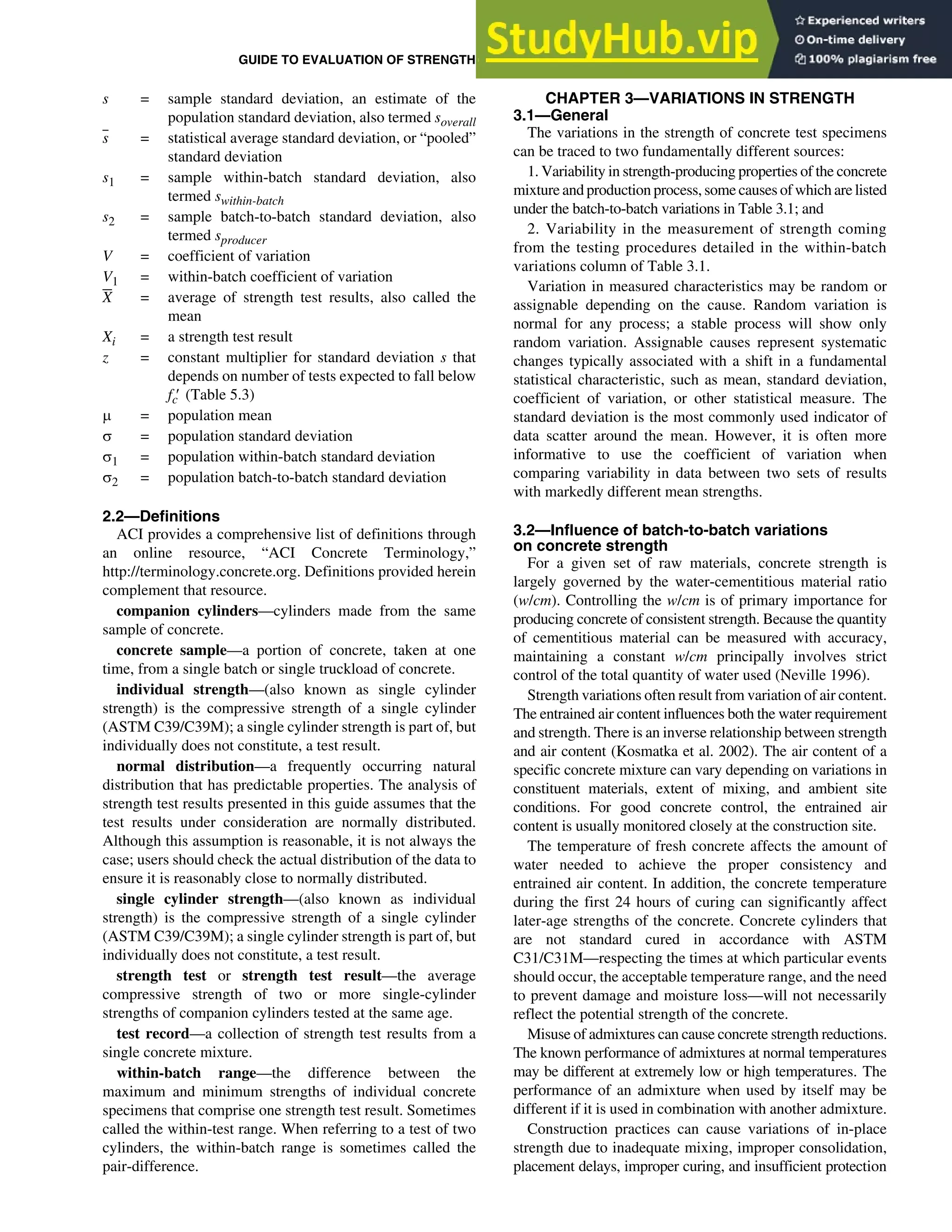 ACI 214R-11 Guide To Evaluation Of Strength Test Results Of Concrete | PDF