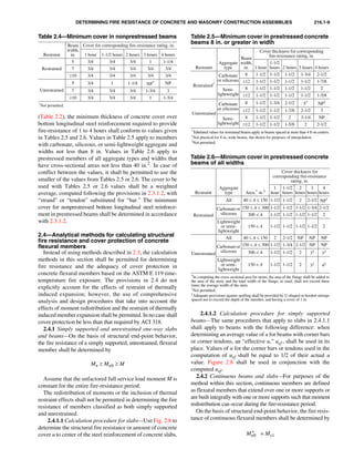 Aci 216.1 07 code requirements for determining fire resistance of concrete and masonry ...