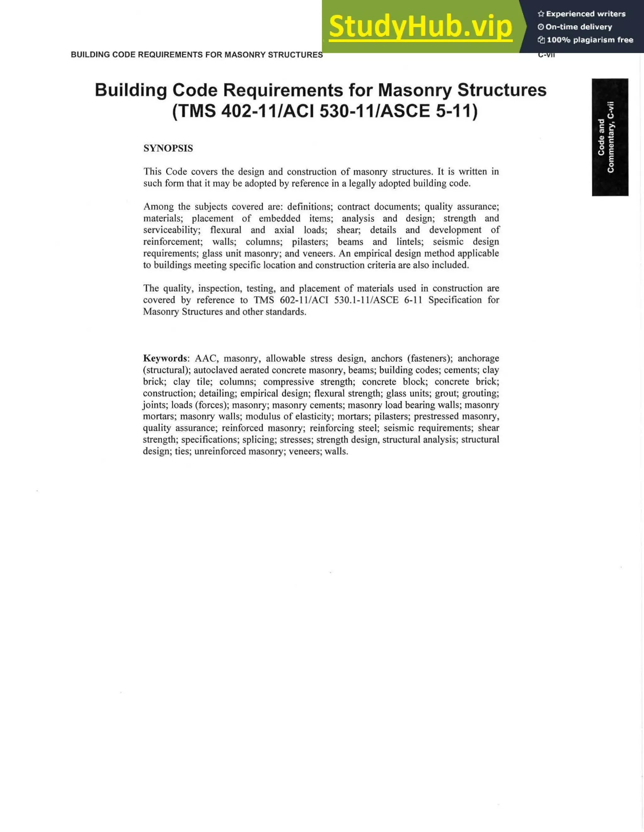 ACI 530-11 Building Code Requirements and Specification for Masonry.pdf