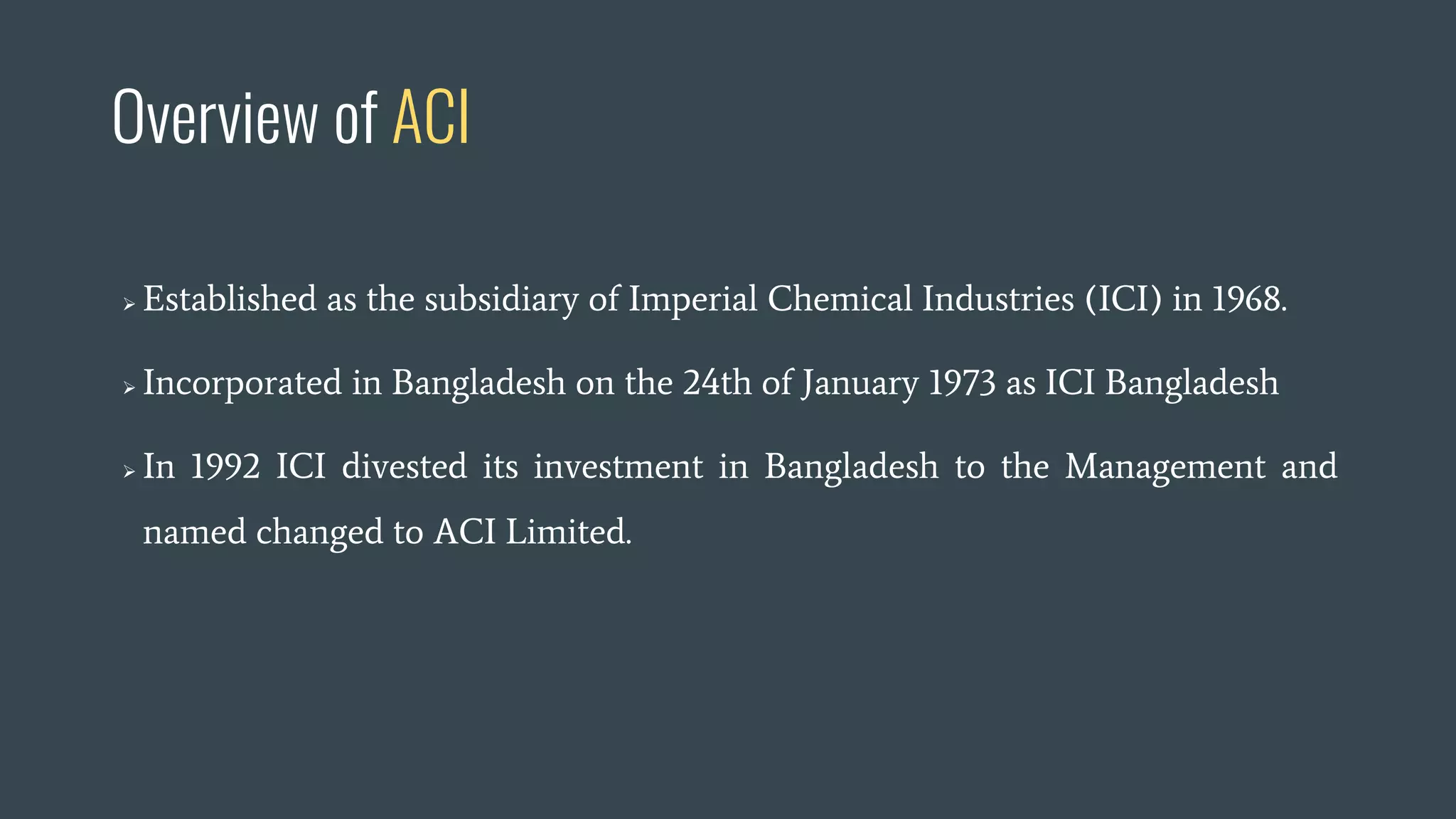 BCG Matrix of ACI | PPTX