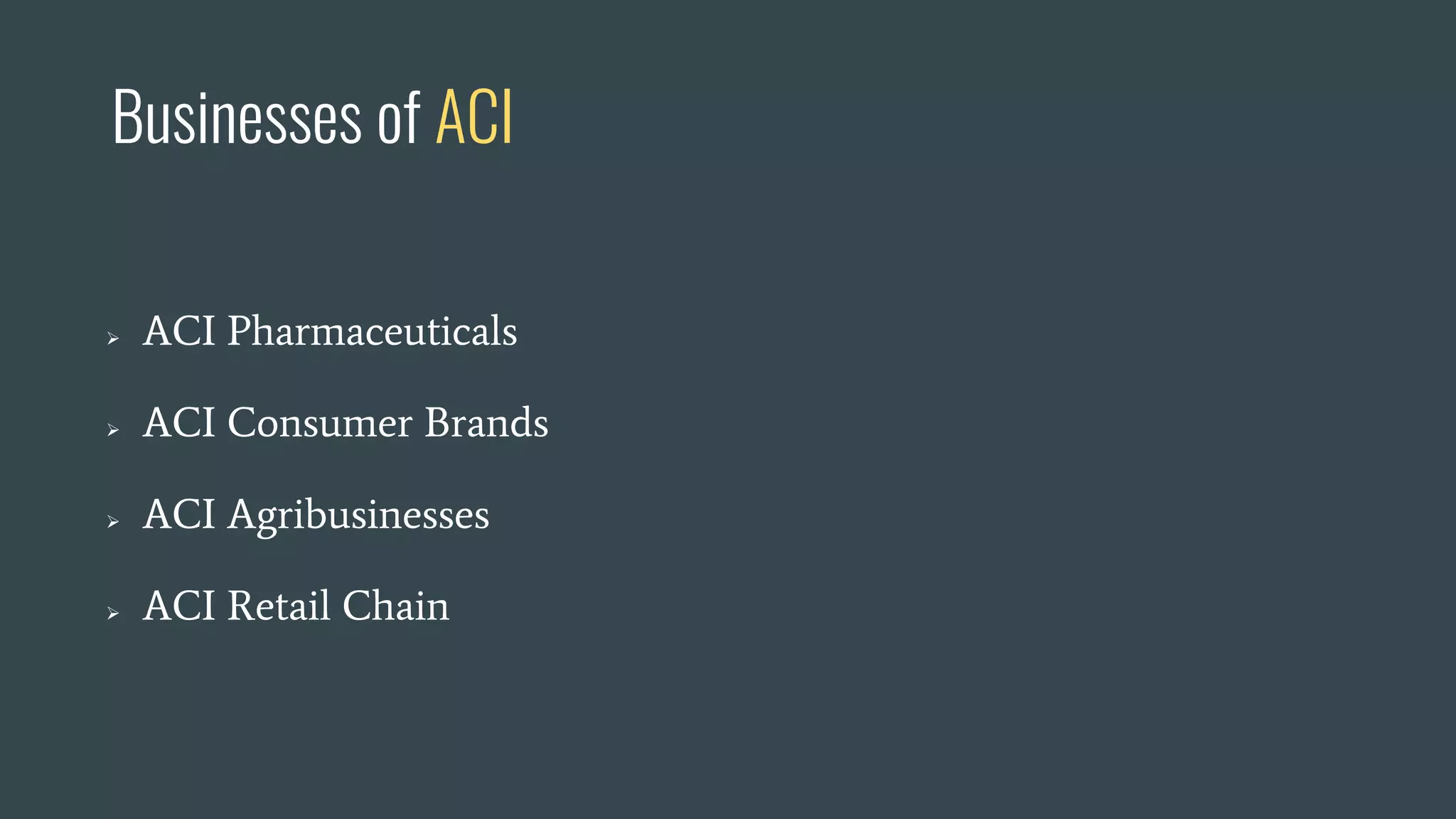 BCG Matrix of ACI | PPTX