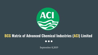 BCG Matrix of ACI | PPTX