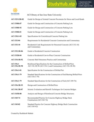 ACI Books List | PDF