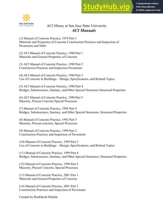 ACI Books List | PDF