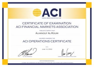 ACI Operations From ACI Financial Markets Association | PDF