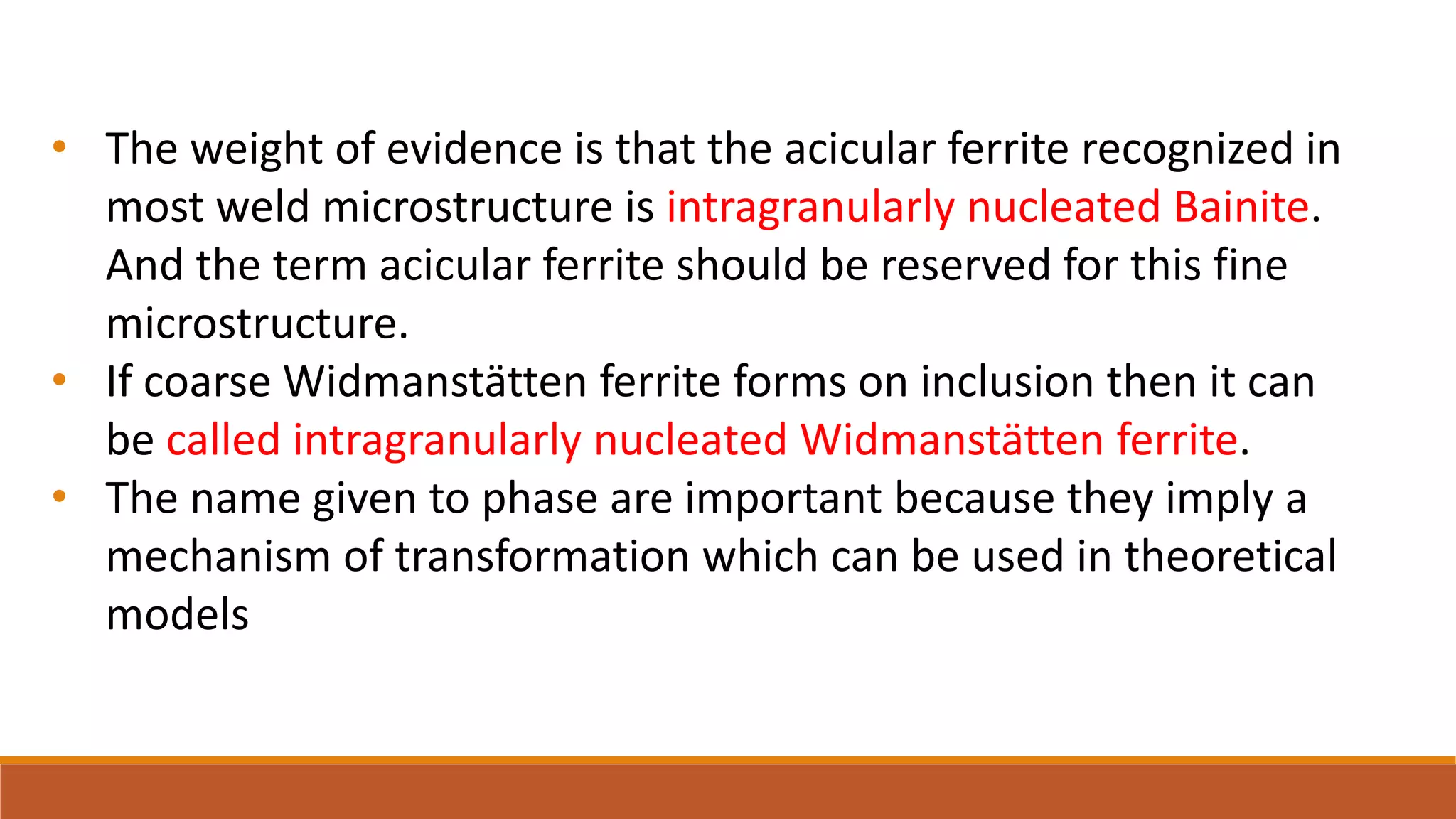 Acicular ferrite transformation | PPTX