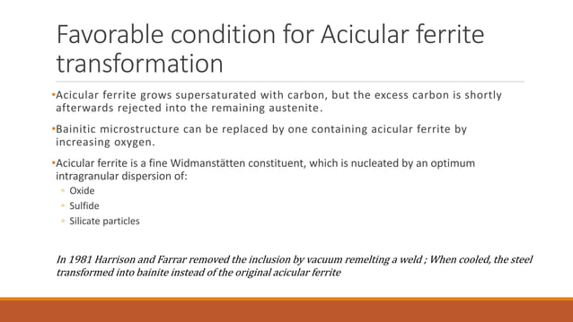 Acicular ferrite transformation | PPTX