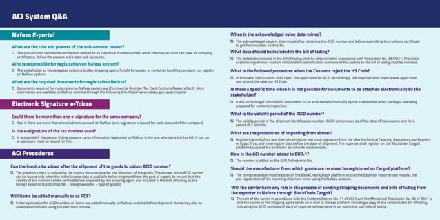 ACID guide exports to Egypt What are the implementation steps for the ...