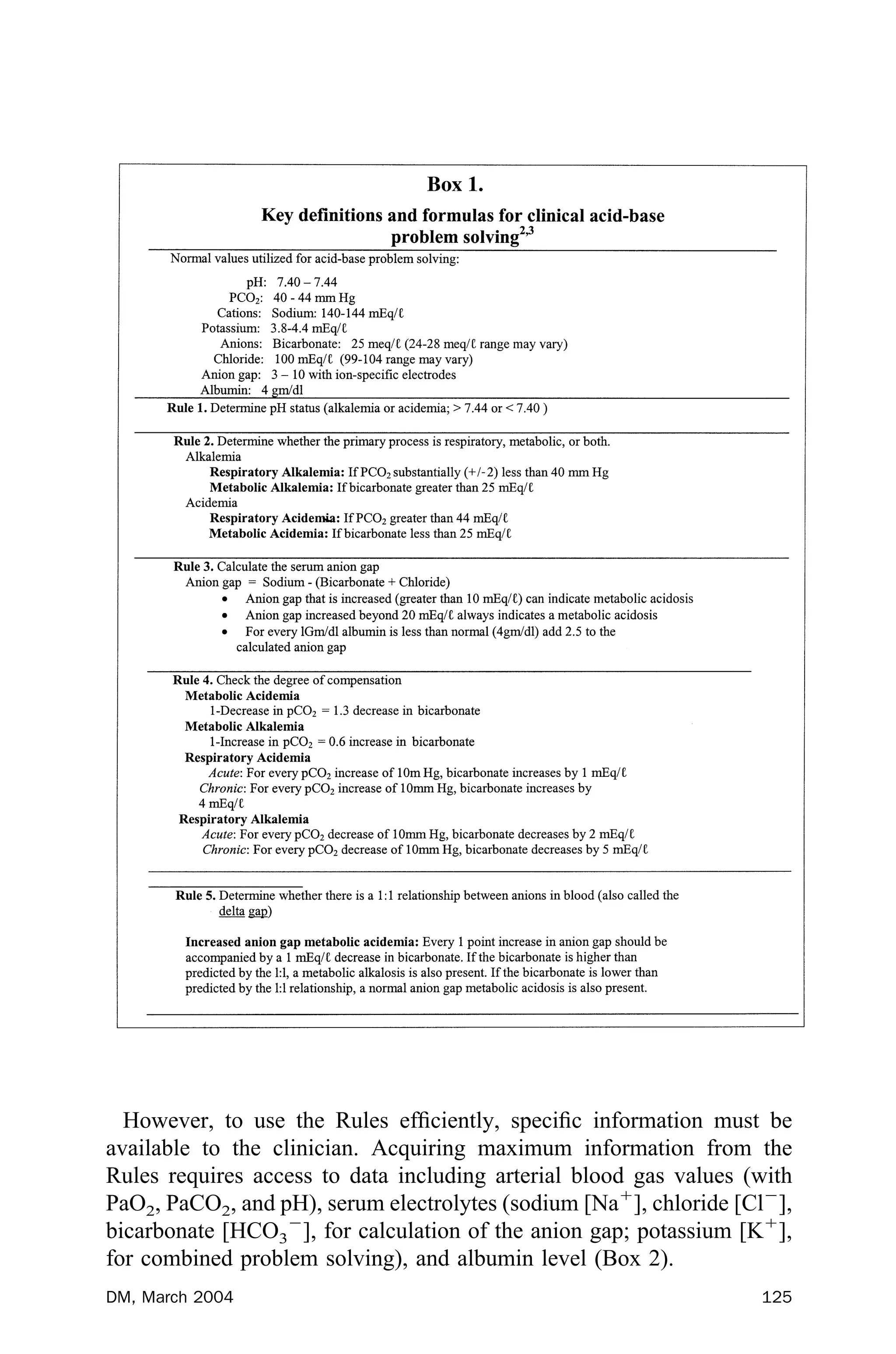 Primer on clinical acid-base problem solving | PDF