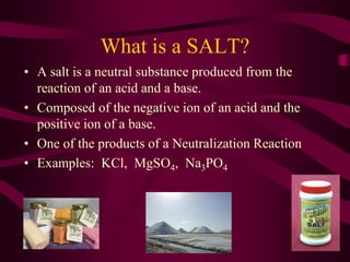 Acid-Base-Salts SAMPLE PRESENTATION FOR THE HEALTH SCIENCE STUDENT FOR ...