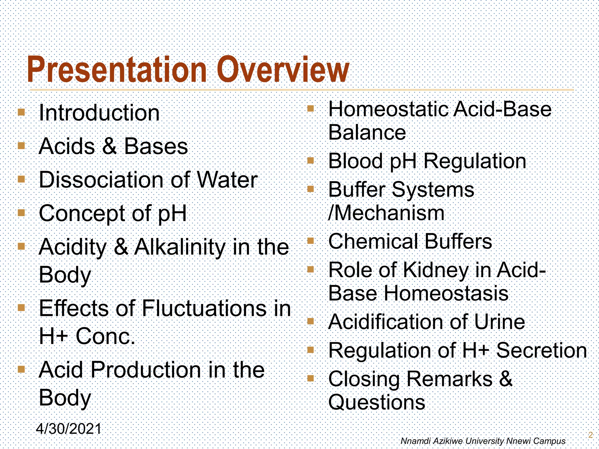 Acid-Base Homeostasis | PPTX