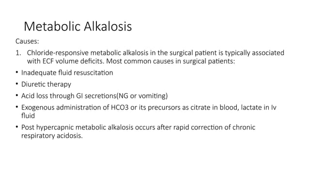 Acid- Base Disorder in Surgery, causes, diagnosis in any surgical ...