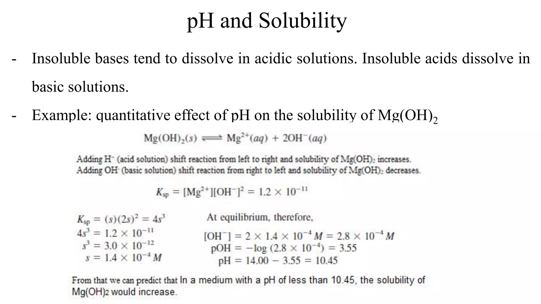 Acid base eqm and solubility equilibrium | PPT