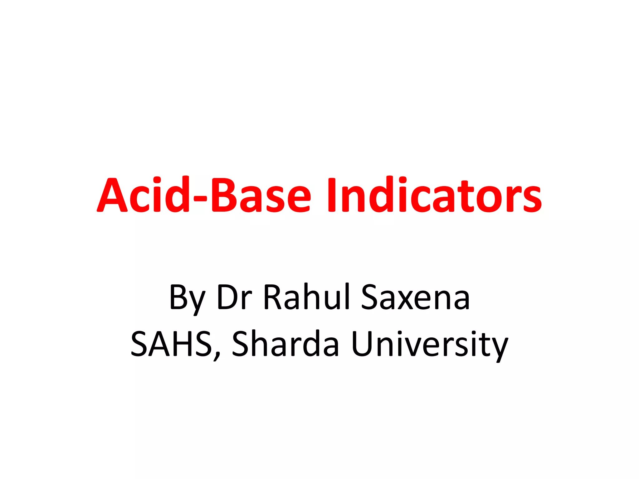 Acid-Base Indicators.ppt | Chemistry | Science