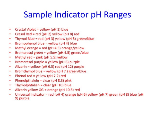Acid-Base Indicators.ppt | Chemistry | Science
