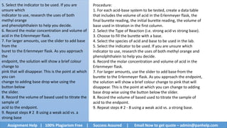 Acid Base Titration Lab Assignment - SCH4U h5 - Chemistry, 12 ...