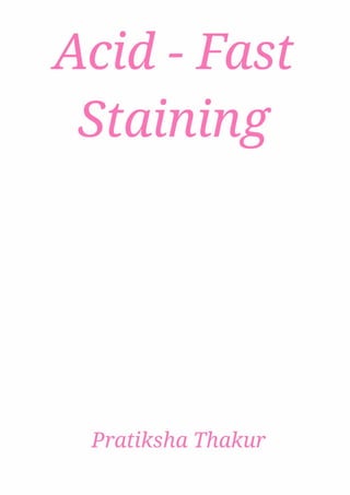 Acid - Fast Staining | PDF