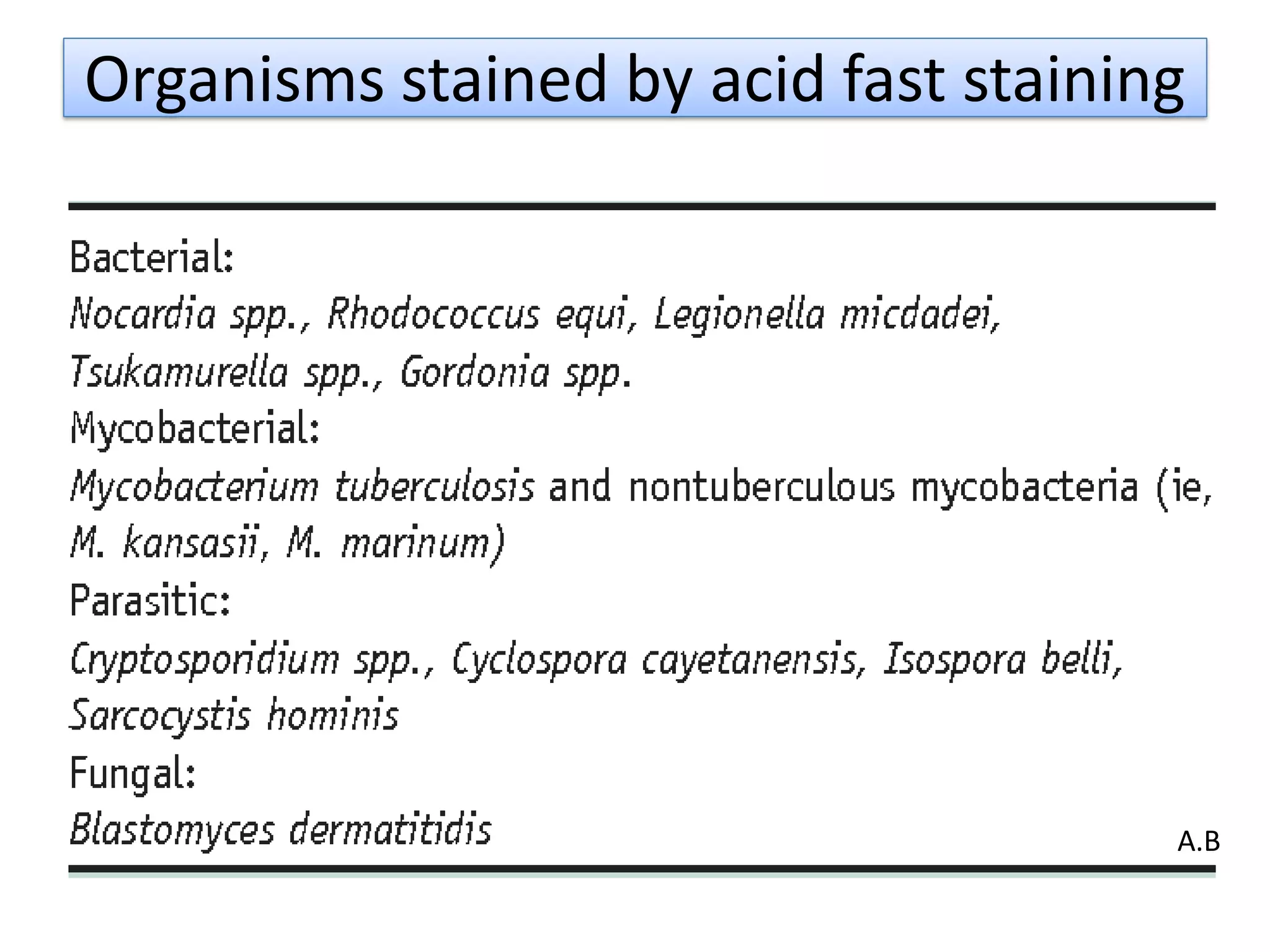 Acid fast staining | PDF | Chemistry | Science