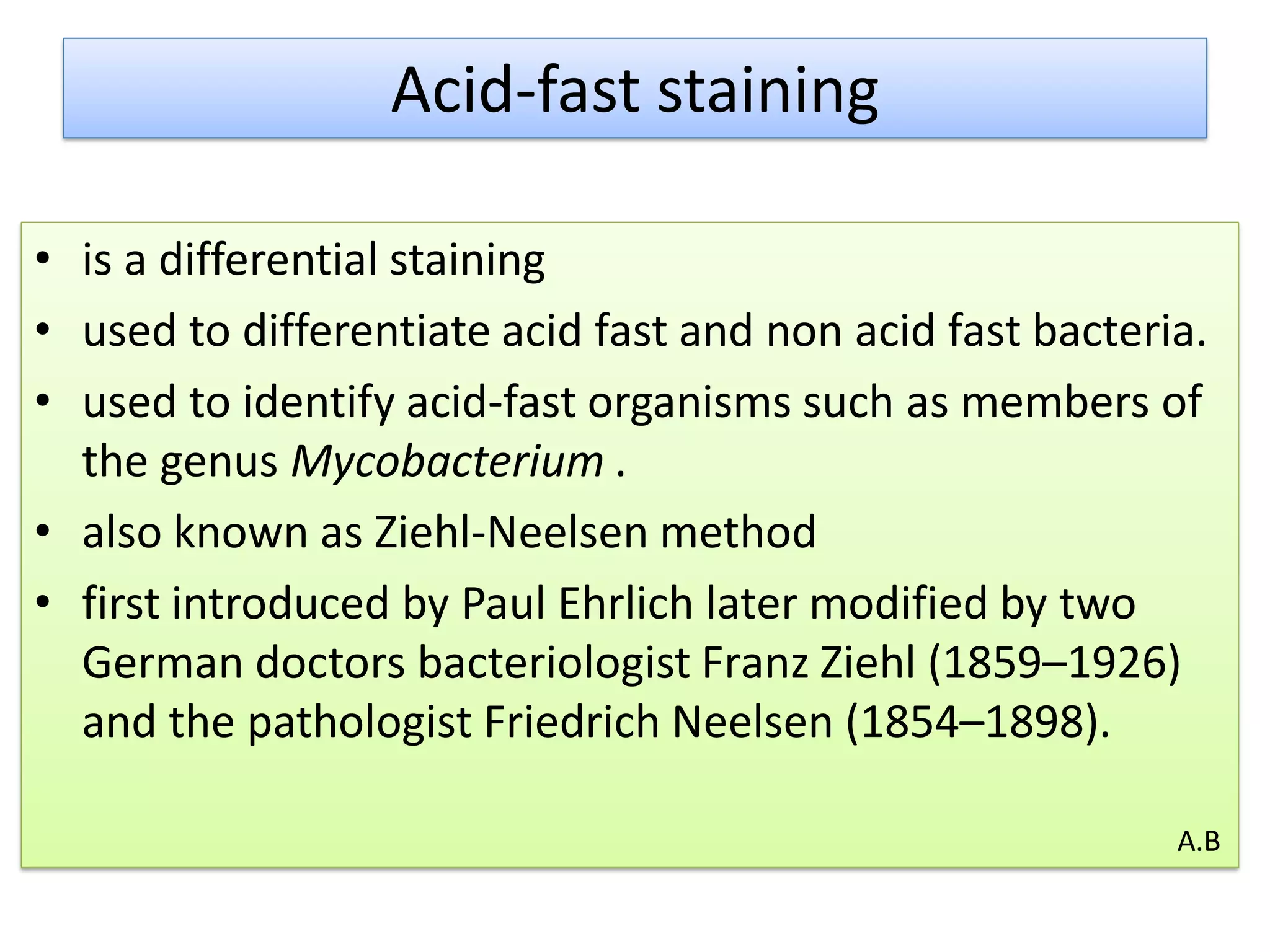 Acid fast staining | PDF