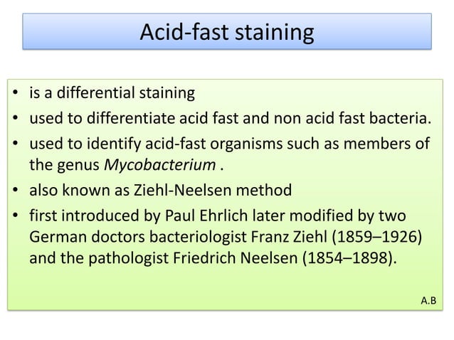 Acid fast staining | PDF | Chemistry | Science