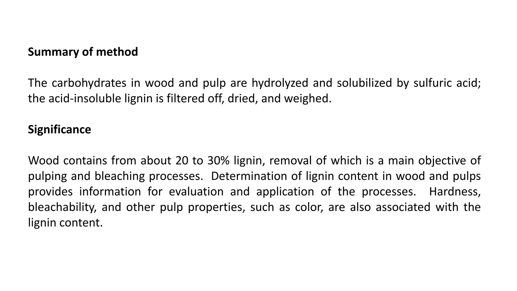 Lignin Content In Wood