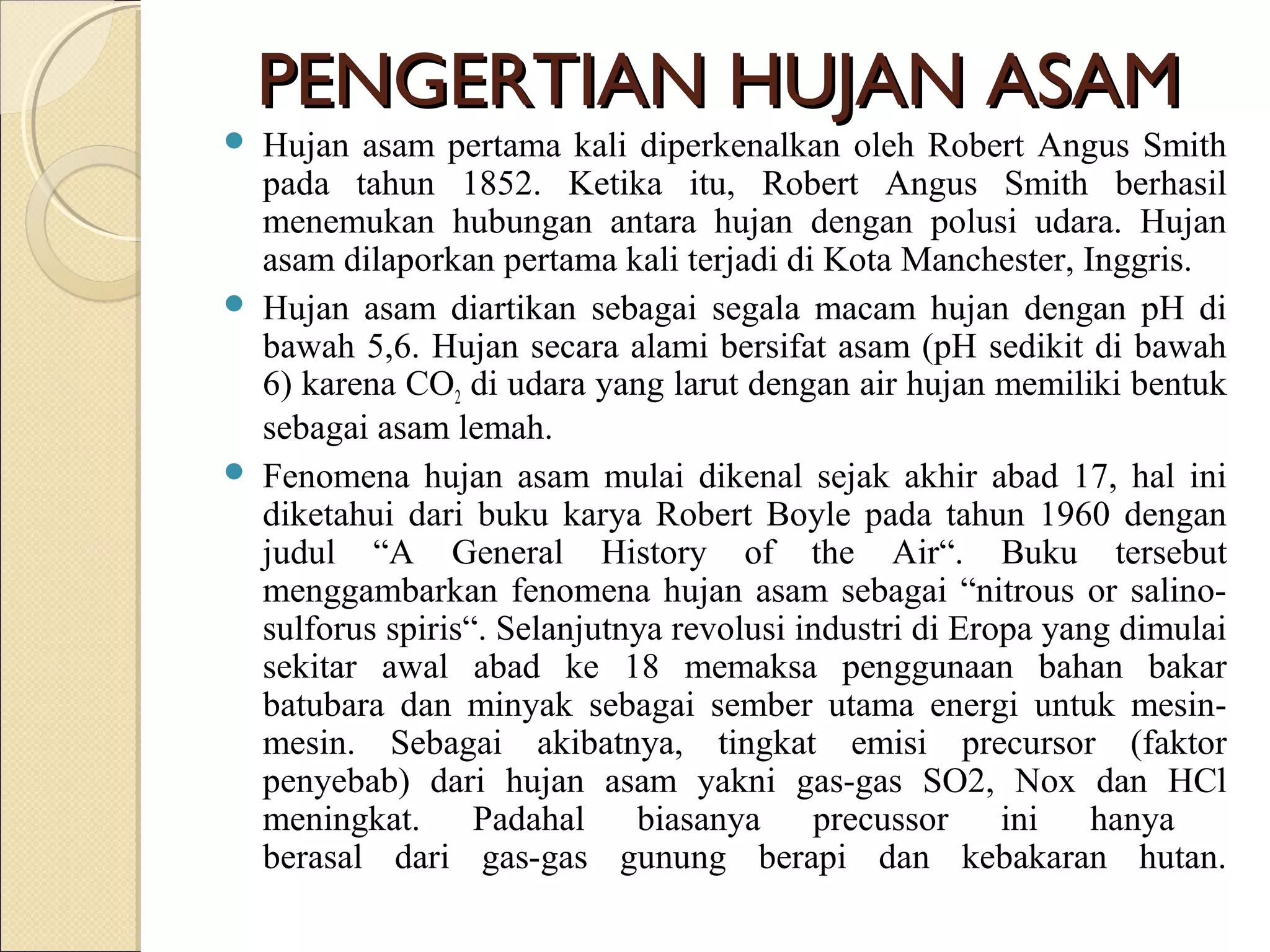 Acid rain ( hujan asam ) | PPT