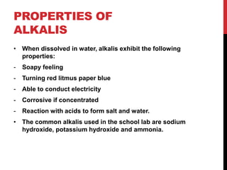 Acid and alkalis | PPTX | Chemistry | Science