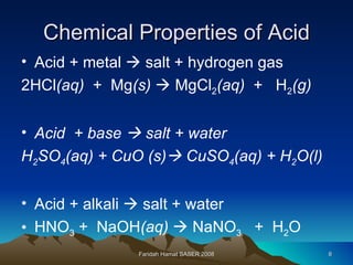 Acid And Base | PPT | Chemistry | Science