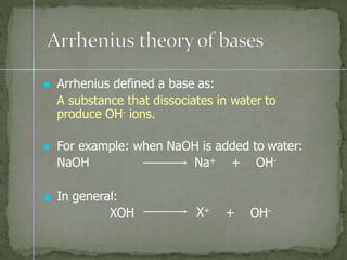 Acid and base theories | PPTX