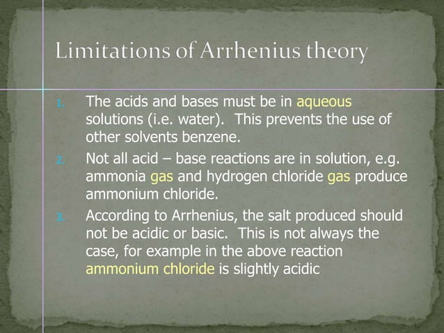 Acid and base theories | PPTX | Chemistry | Science