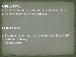 Acid and base theories | PPTX