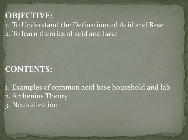Acid and base theories | PPTX | Chemistry | Science