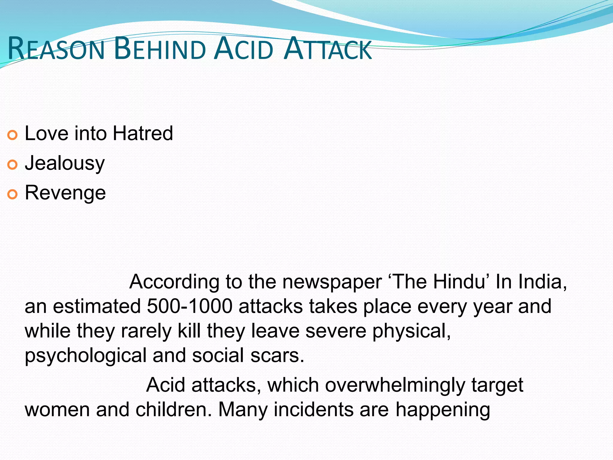 Acid attack in India | PPTX