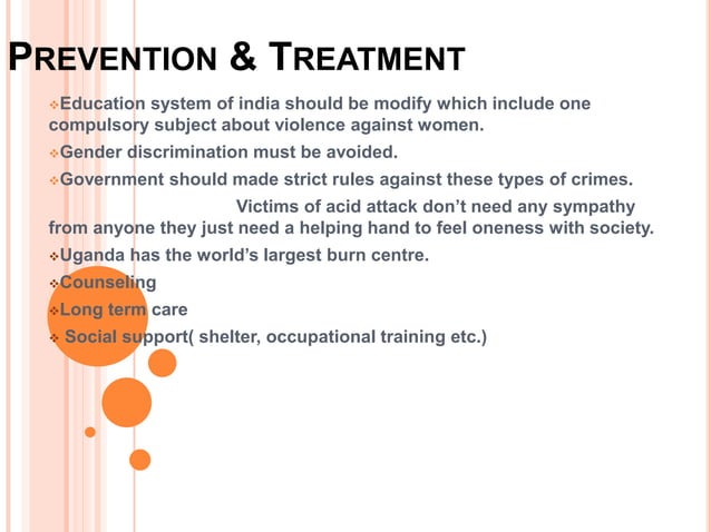 Acid attack ppt by bhavna saini (mathura, up) | PPTX