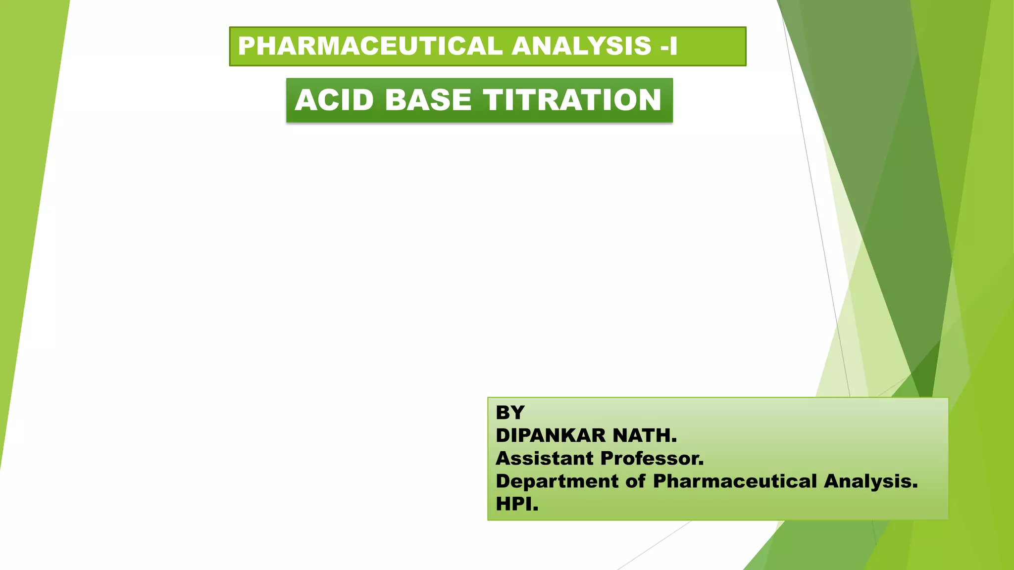 Acid base titration | PDF
