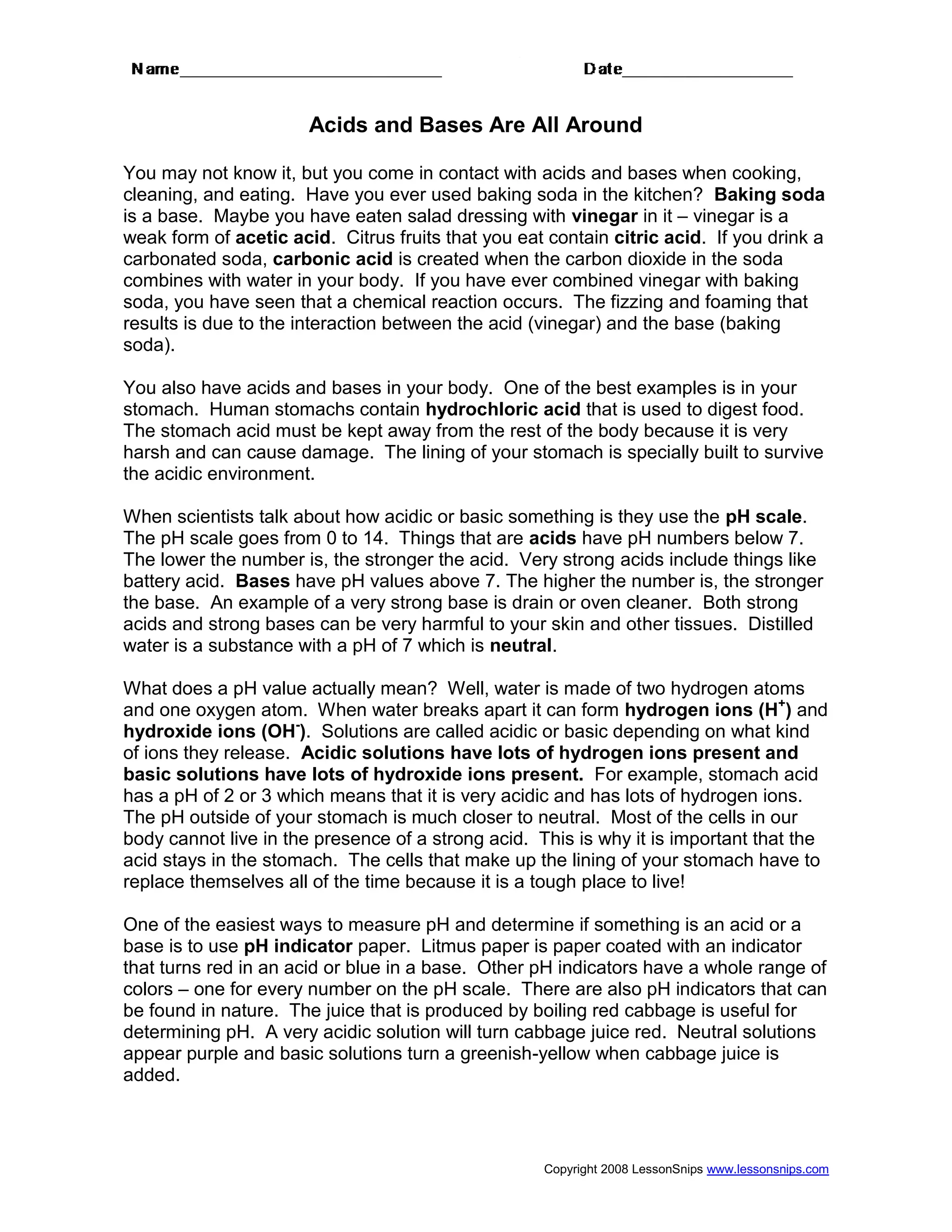 Acid base worksheet | PDF