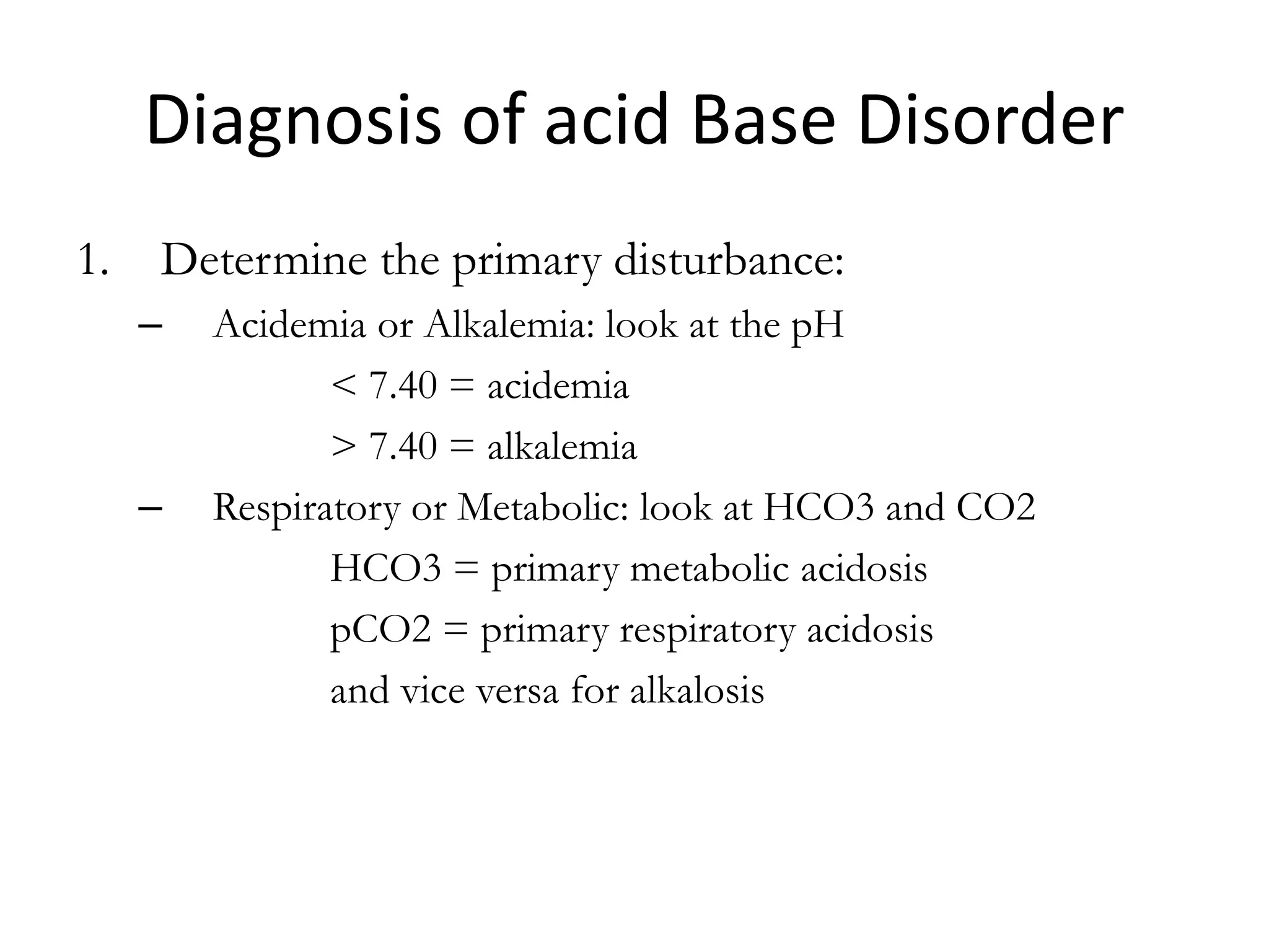 Acid base abnormalities (causes and treatment) | PPTX