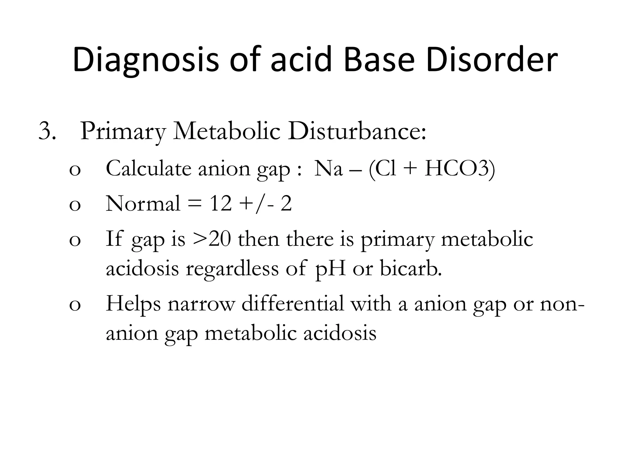 Acid base abnormalities (causes and treatment) | PPTX