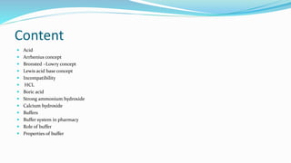 Acids ,bases and buffers - D.Pharmacy | PPT
