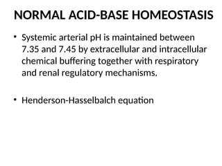 ACID BASE AND FLUID DISORDERS ,............. | PPTX