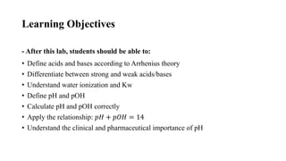 Acids, Bases, and pH in Analytical Chemistry | PDF