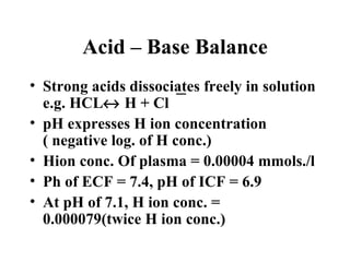 Acid – Base Balance | PPT